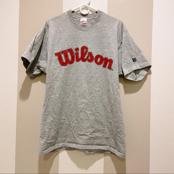 Wilson | Shirts | Vintage Wilson Logo Gray Tshirt Tee | Poshmark